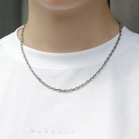 China DIY Jewelry Must-Have Titanium Steel Square Wire Double Buckle Chain for Men and Women for sale