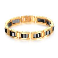 China Stylish Gold Plated Japanese and Korean Fashion Titanium Steel Magnet Men's Bracelet for sale
