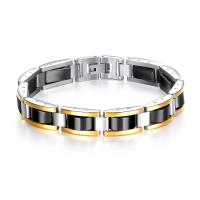 China Stylish Gold Plated Japanese and Korean Fashion Titanium Steel Magnet Men's Bracelet for sale
