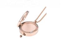 China Stainless Steel Glass Round Pendant Cremation Jewelry for Memorial Urn Locket Photo Keepsake Necklace for sale