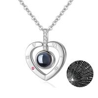 China Gift Your Special Someone 100 Languages I Love You Necklace with Projection Pendant for sale