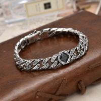 China Contracted Style S925 Sterling Silver Niche Design Tank Guba Bracelet for Men and Women Blue Green Black Gem for sale