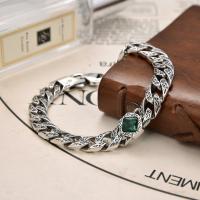 China Contracted Style S925 Sterling Silver Niche Design Tank Guba Bracelet for Men and Women Blue Green Black Gem for sale