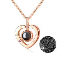 China Gift Your Special Someone 100 Languages I Love You Necklace with Projection Pendant for sale