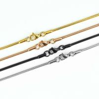 China Gold Titanium Steel Snake Bone Chain Necklace with Simple 316L Stainless Steel Pendant for sale