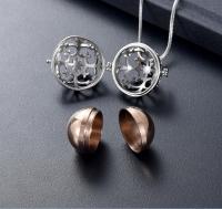 China DIY Style Mini Urn in Hollow Ball Cremation Jewelry Pendant Necklace for Human Pet Ashes for sale