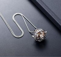 China DIY Style Mini Urn in Hollow Ball Cremation Jewelry Pendant Necklace for Human Pet Ashes for sale