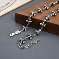 China 925 Sterling Silver Full Cross Necklace Collarbone Chain Rose Gold Plated for Couples for sale