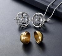 China DIY Style Mini Urn in Hollow Ball Cremation Jewelry Pendant Necklace for Human Pet Ashes for sale