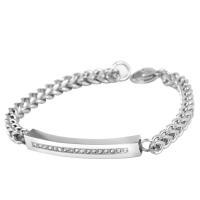 China Stainless Steel Cremation Jewelry Bracelet with Crystal Charm DIY Bangle Making Part for sale