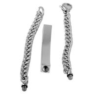 China Stainless Steel Cremation Jewelry Bracelet with Crystal Charm DIY Bangle Making Part for sale