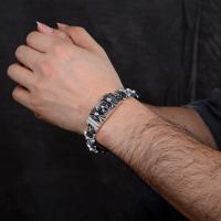 China Multi-Element Creative Design Thai Silver Men's Big Bracelet with 925 Sterling Silver for sale