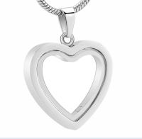 China Stainless Steel Heart Shape Cremation Pendant Necklace for Ashes/Hair Keepsake for sale
