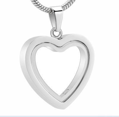 China Stainless Steel Heart Shape Cremation Pendant Necklace for Ashes/Hair Keepsake for sale