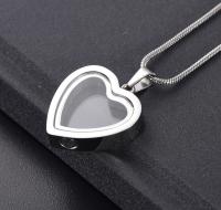 China Stainless Steel Heart Shape Cremation Pendant Necklace for Ashes/Hair Keepsake for sale