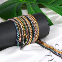 China Simple European and American Gold Square Pearl Necklace Stainless Steel Chain Design for sale