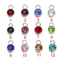 China Excellent Stainless Steel 12 Birthstone Diamond Cup Pendant Birthstone Charm Pendants for sale