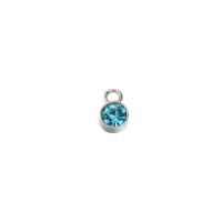 China Excellent Stainless Steel 12 Birthstone Diamond Cup Pendant Birthstone Charm Pendants for sale