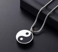 China Gift Occasion Tai Chi Yin and Yang Ashes Pendant Necklace Stainless Steel Mini Cremation Urn for sale