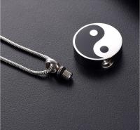 China Gift Occasion Tai Chi Yin and Yang Ashes Pendant Necklace Stainless Steel Mini Cremation Urn for sale