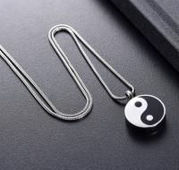 China Gift Occasion Tai Chi Yin and Yang Ashes Pendant Necklace Stainless Steel Mini Cremation Urn for sale