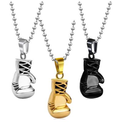 China Vintage Boxing Gloves Men's Necklace Personality Collar Pendant for Personalized Style for sale