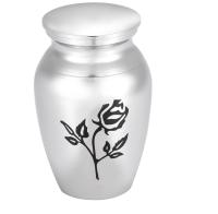 China Sustainable 316L Stainless Steel Cremation Urn for Memorial Jewelry Engraved Flower for sale