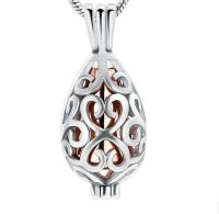 China Inlay technology CNC Always in my heart Hollow Teardrop Necklace for Loved One's Ashes for sale