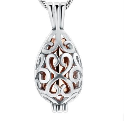 China Inlay technology CNC Always in my heart Hollow Teardrop Necklace for Loved One's Ashes for sale
