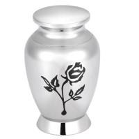 China Sustainable 316L Stainless Steel Cremation Urn for Memorial Jewelry Engraved Flower for sale