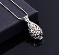 China Inlay technology CNC Always in my heart Hollow Teardrop Necklace for Loved One's Ashes for sale