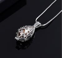 China Inlay technology CNC Always in my heart Hollow Teardrop Necklace for Loved One's Ashes for sale