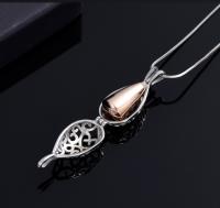 China Inlay technology CNC Always in my heart Hollow Teardrop Necklace for Loved One's Ashes for sale