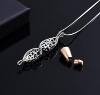 China Inlay technology CNC Always in my heart Hollow Teardrop Necklace for Loved One's Ashes for sale