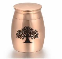 China Tree of Life Large 40mm Height Rose Gold Stainless Steel Cremation Jewelry Ash Urn for sale