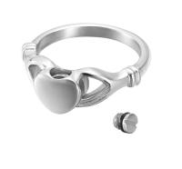 China Unique Designs Heart-Shaped Openable Cremation Ash Urn Finger Ring for Women Jewelry for sale