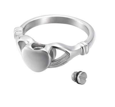 China Unique Designs Heart-Shaped Openable Cremation Ash Urn Finger Ring for Women Jewelry for sale