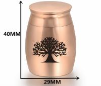 China Tree of Life Large 40mm Height Rose Gold Stainless Steel Cremation Jewelry Ash Urn for sale