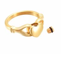 China Unique Designs Heart-Shaped Openable Cremation Ash Urn Finger Ring for Women Jewelry for sale