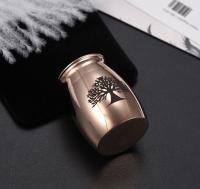 China Tree of Life Large 40mm Height Rose Gold Stainless Steel Cremation Jewelry Ash Urn for sale
