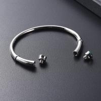 China Stainless Steel Double End Open Cremation Souvenir Bracelet for Ashes Memorial Bangle for sale