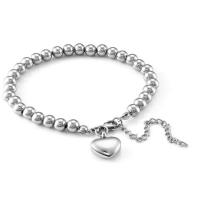 China OEM/ODM Smooth Heart-Shaped Ashes Perfume Bottle Memorial Stainless Steel Women's Bracelet for sale