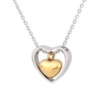 China KeepSake Double Heart Love Urn Necklace for Children Gold Plated Stainless Steel for sale