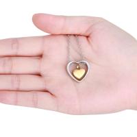 China KeepSake Double Heart Love Urn Necklace for Children Gold Plated Stainless Steel for sale