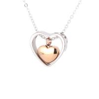 China KeepSake Double Heart Love Urn Necklace for Children Gold Plated Stainless Steel for sale