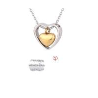 China KeepSake Double Heart Love Urn Necklace for Children Gold Plated Stainless Steel for sale