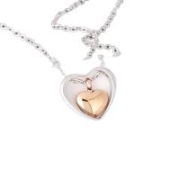 China KeepSake Double Heart Love Urn Necklace for Children Gold Plated Stainless Steel for sale