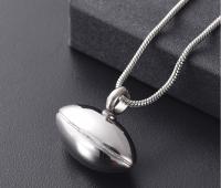 China Individuality Rugby Pendant Jewellery Memorial Necklace Locket for Human and Pet Ashes for sale