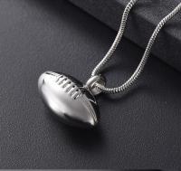 China Individuality Rugby Pendant Jewellery Memorial Necklace Locket for Human and Pet Ashes for sale