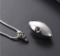 China Individuality Rugby Pendant Jewellery Memorial Necklace Locket for Human and Pet Ashes for sale